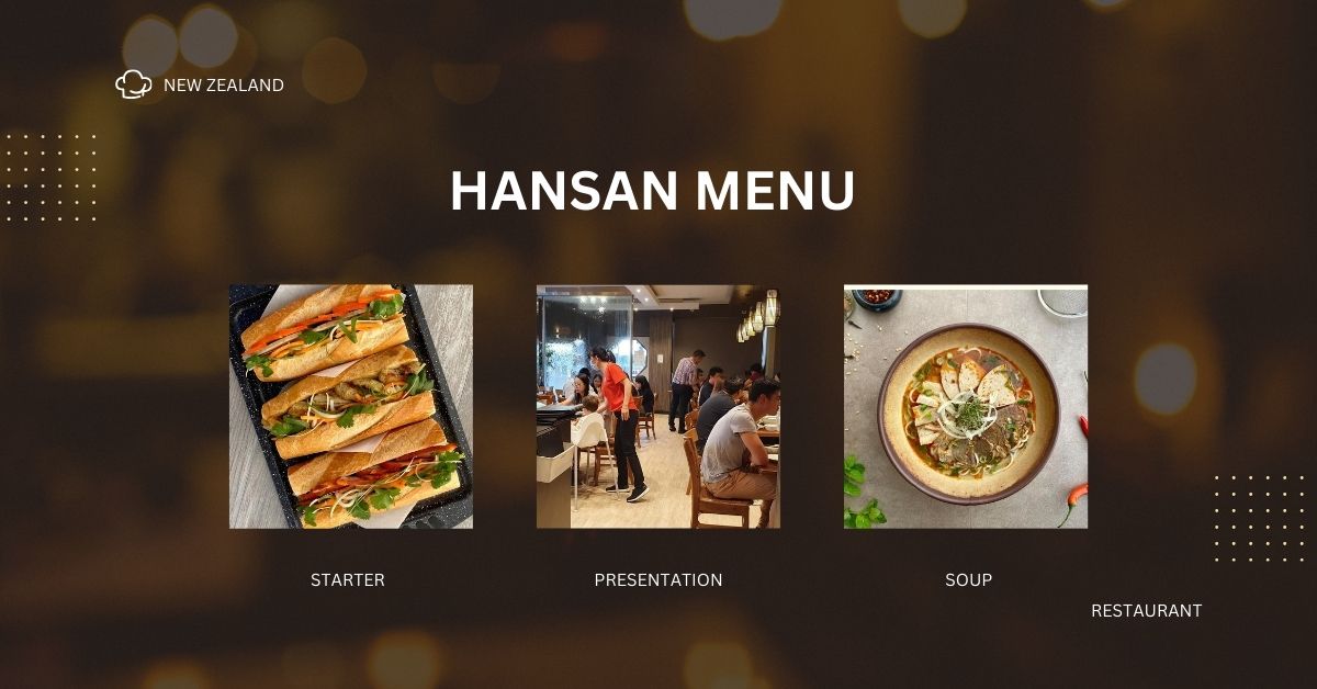 Hansan Menu with Prices New Zealand